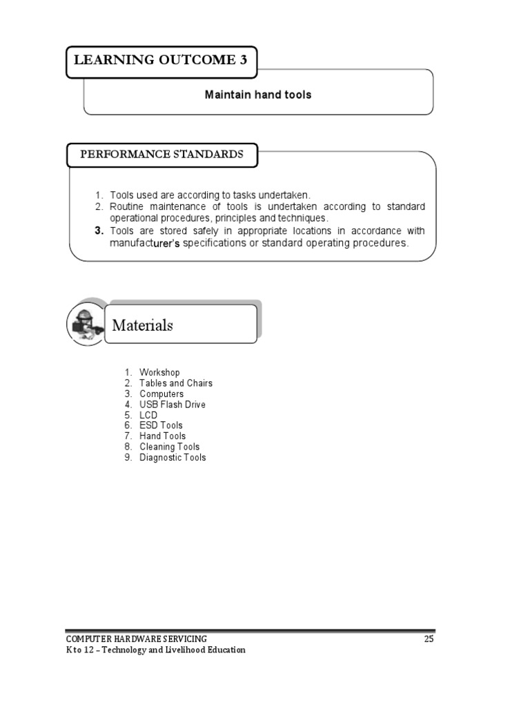 CSS Maintaing Hand Tools | PDF | Tools | Manufactured Goods
