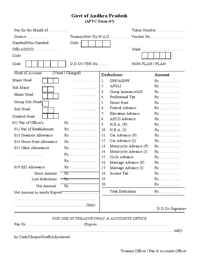 Pay Bill (Treasury APTC Form 47) | PDF | Economies | Government