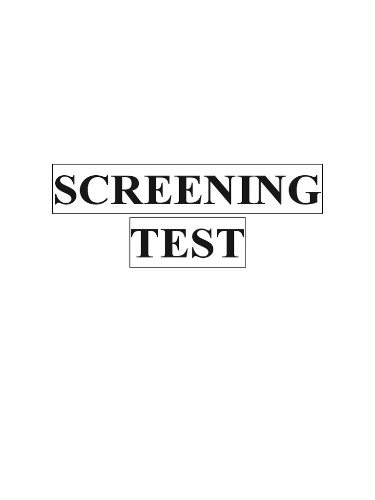 Screening Test in Filipino | PDF