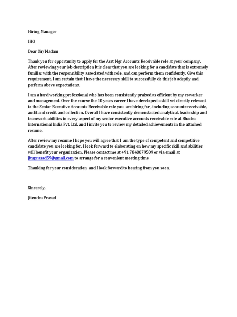 Covering Letter. | PDF | Finance & Money Management