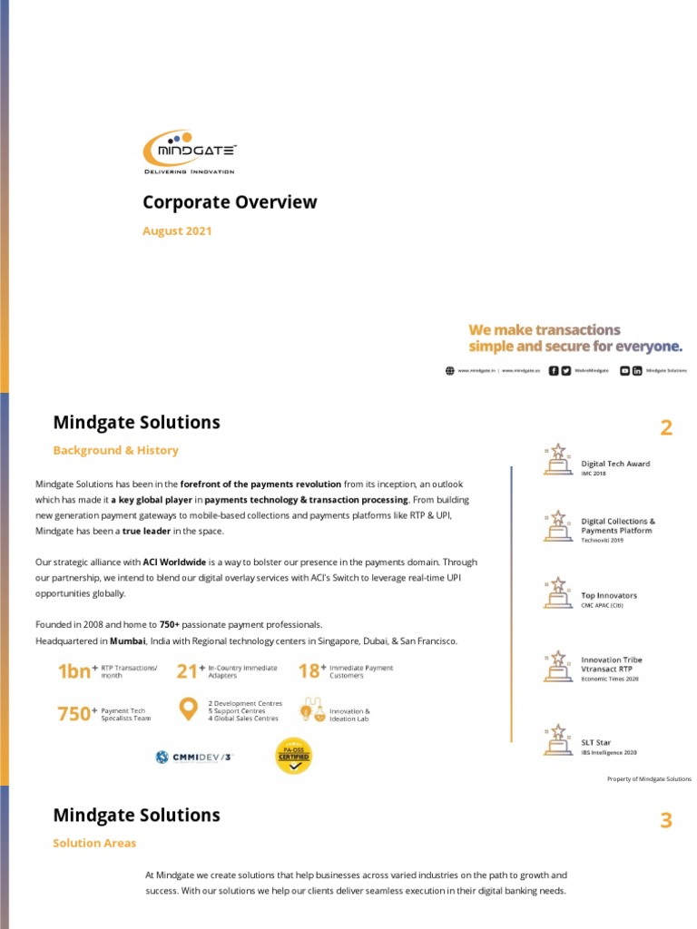 Mindgate Solutions: UPI Payment Leadership | PDF | Banks | Payments