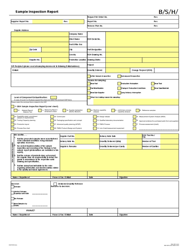 Sample Inspection Report | PDF | Specification (Technical Standard ...