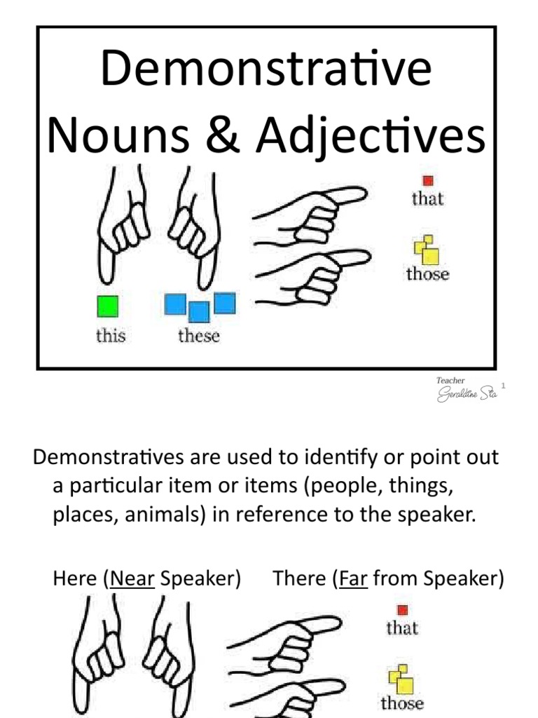 Demonstrative Nouns & Adjectives | PDF | Grammatical Number | Noun