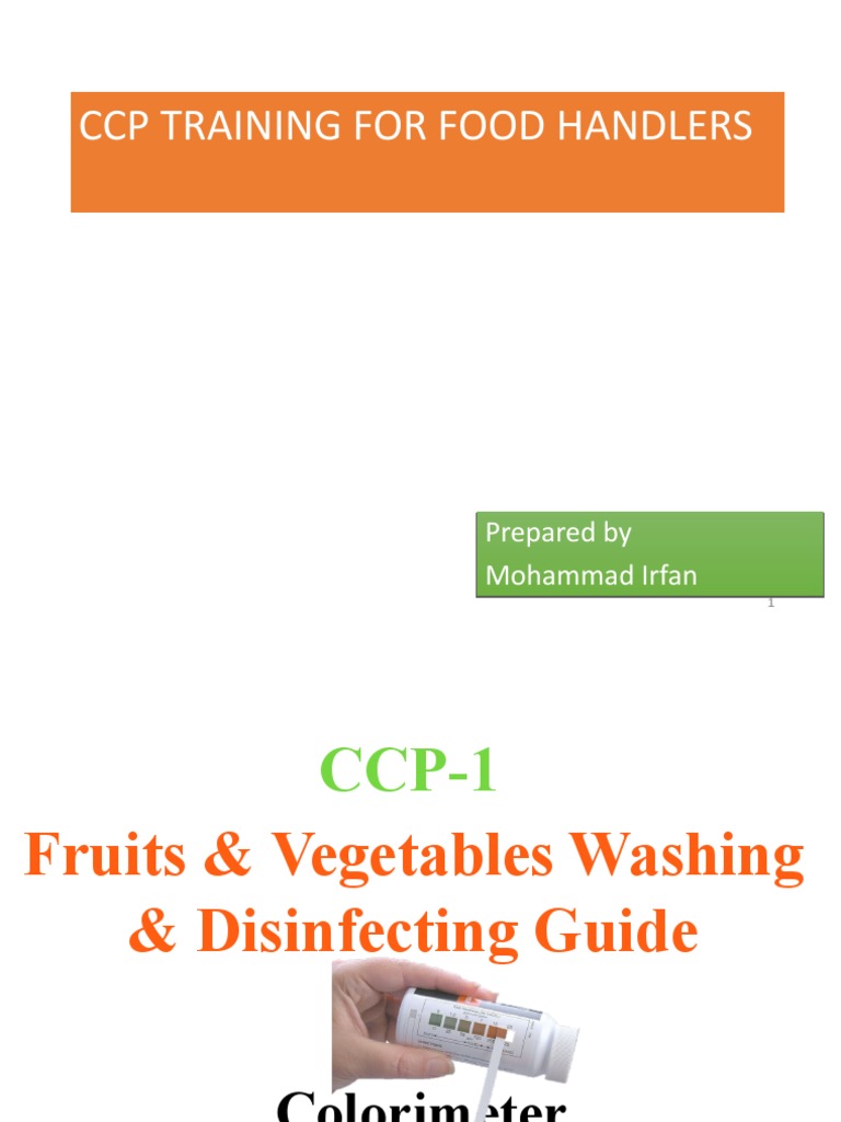 CCP Training For Food Handlers: Prepared by Mohammad Irfan | PDF ...
