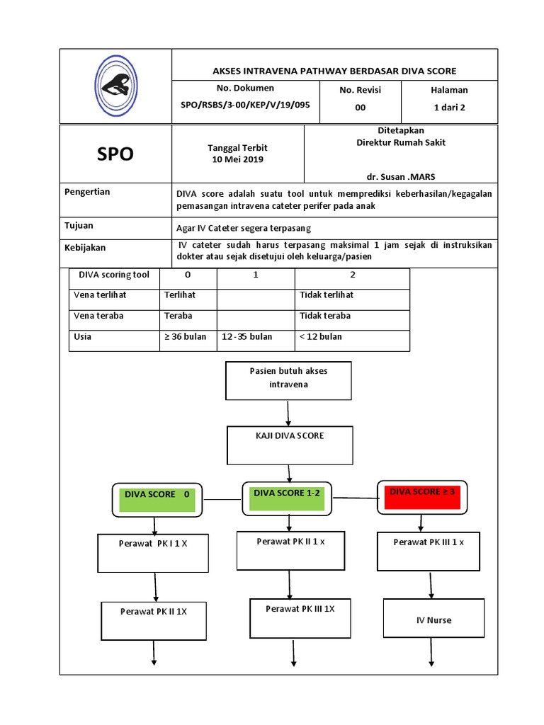 Panduan Akses Intravena Berdasarkan DIVA Score | PDF