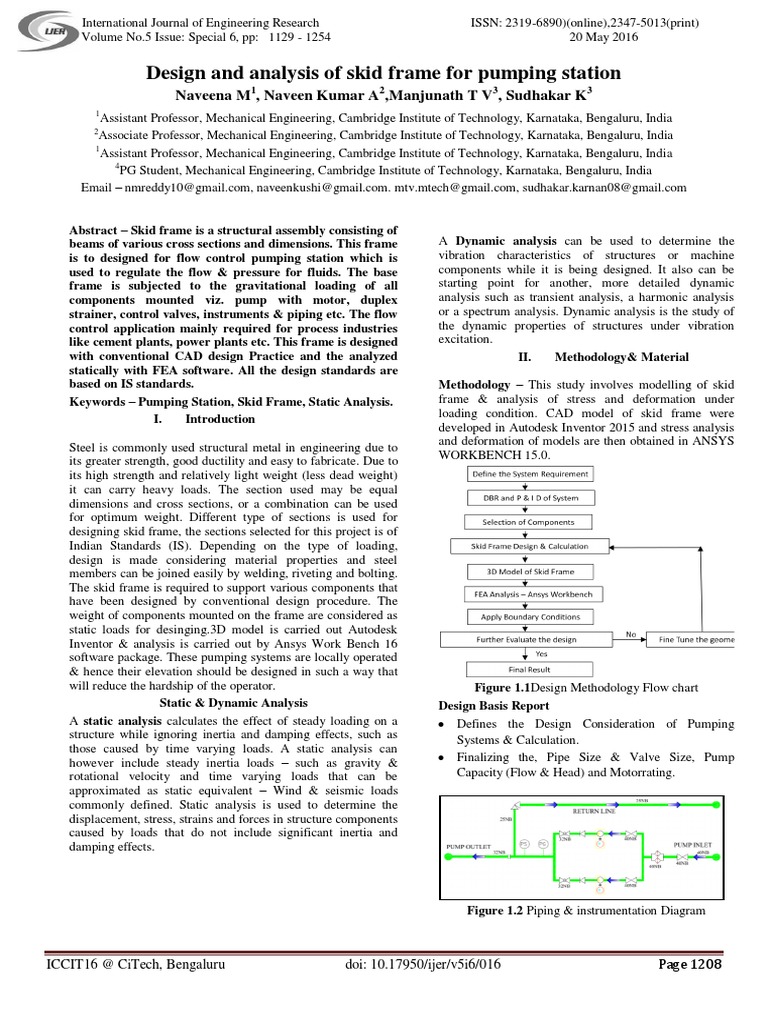 Design and Analysis of Skid Frame For Pumping Station | PDF | Strength ...