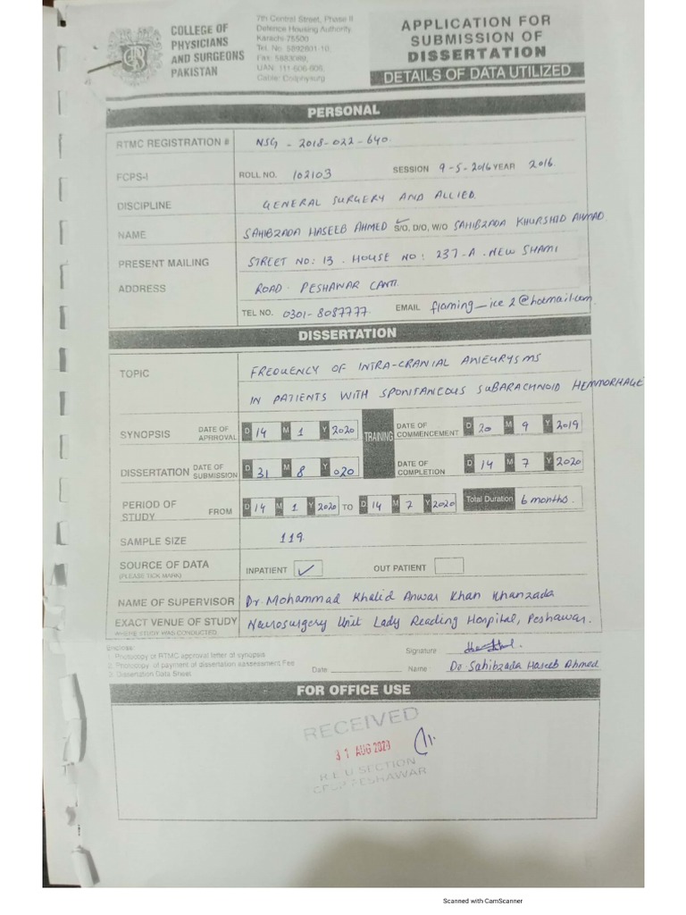 Application Form Diss | PDF