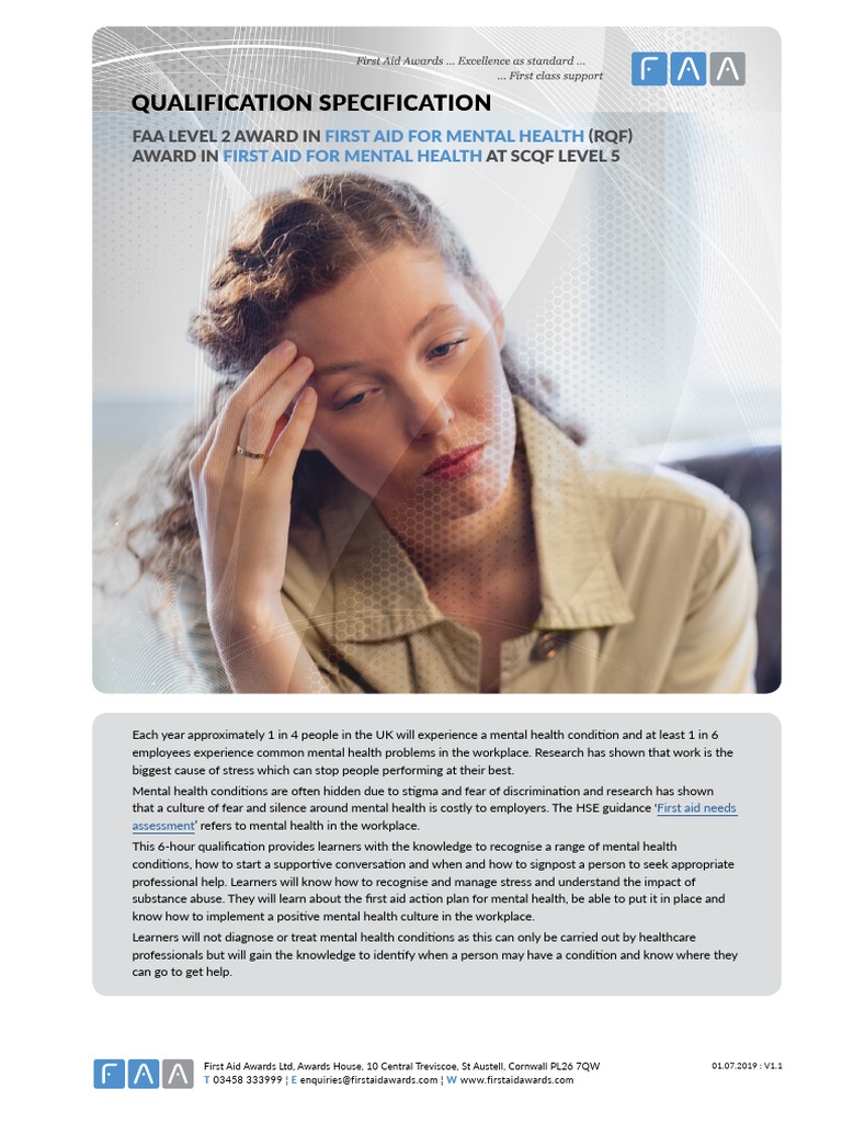 FAA QS L2 Mental Health | PDF | Mental Health | First Aid