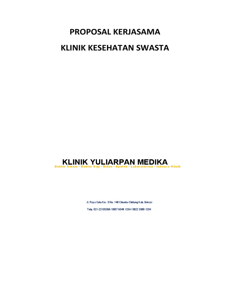 Proposal Kerjasama Klinik Swasta | PDF