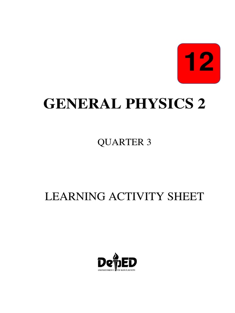 General Physics 2: Learning Activity Sheet | PDF | Electric Charge ...