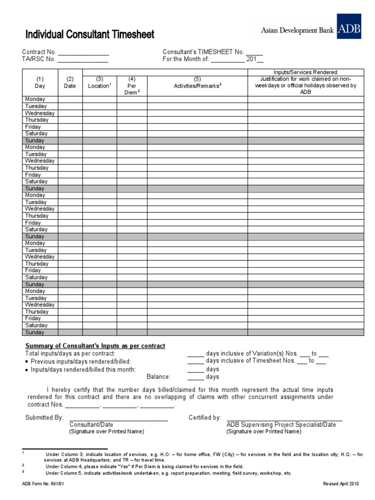 Consultant Timesheet 2 | PDF | Workweek And Weekend