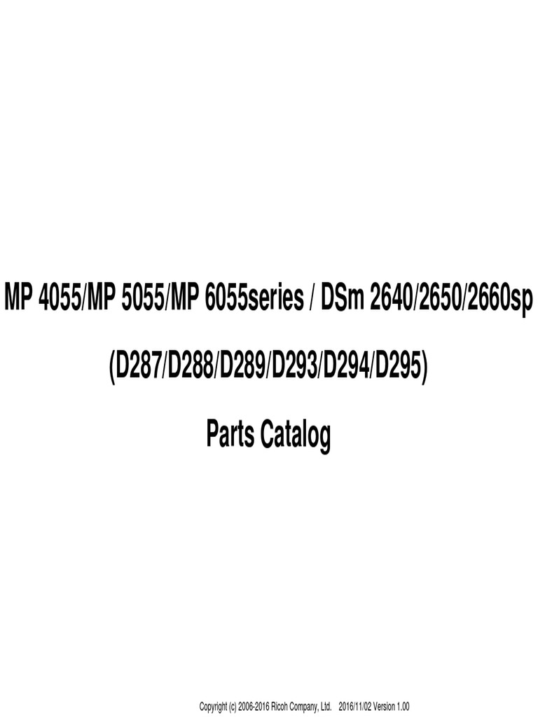 MP 4055/Mp 5055/Mp 6055series / DSM 2640/2650/2660Sp (D287/D288/D289 ...