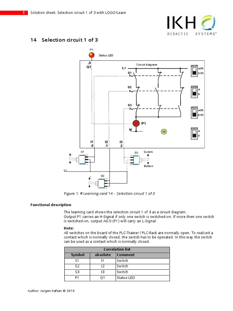 14 - Selection Circuit 1 of 3 - Solution - ENG | PDF | Switch | Electricity