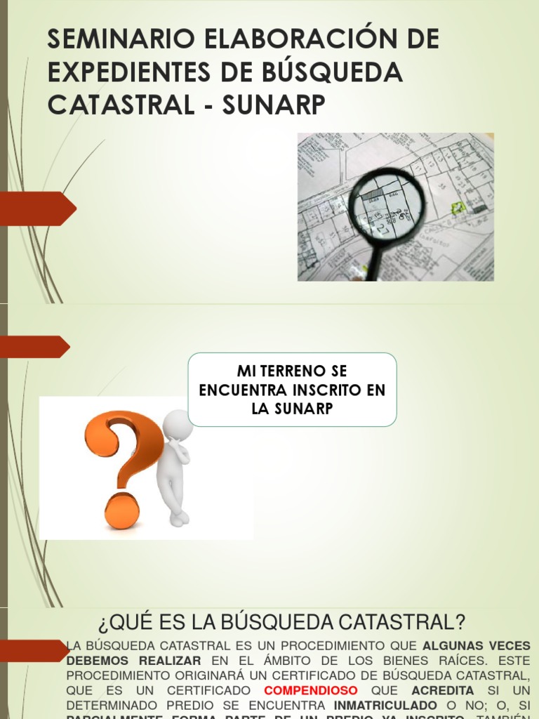 Seminario Elaboración de Expedientes de Búsqueda Catastral | PDF ...