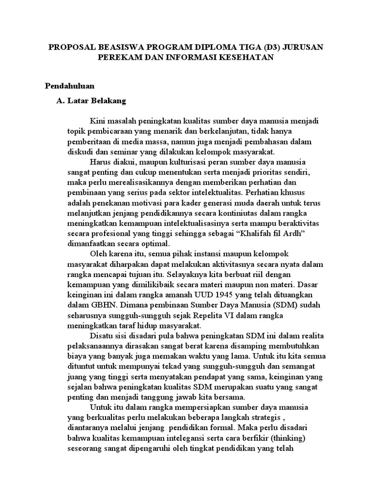 Proposal Beasiswa | PDF | Karier & Perkembangan