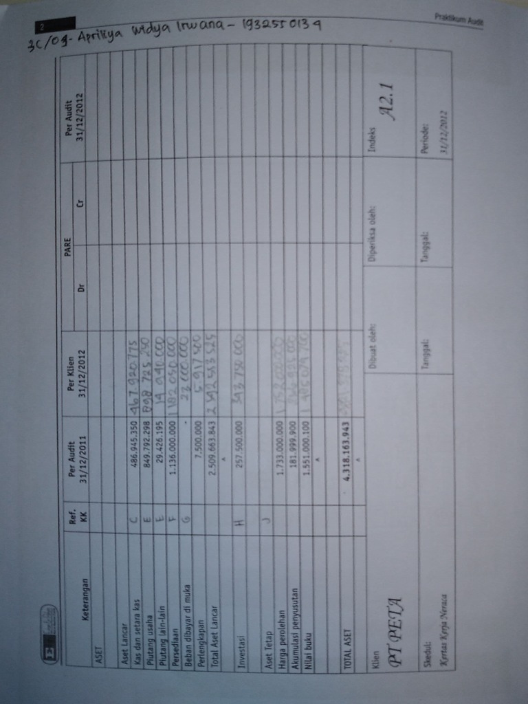 Apriliya Widya Irwana (3C-03) - Tugas 2 Audit | PDF