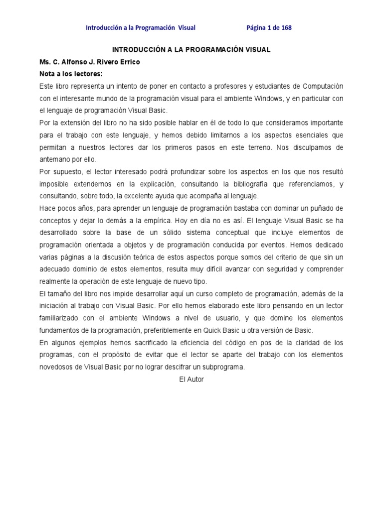 Introducción A La Programación Visual | PDF | Objeto (informática ...