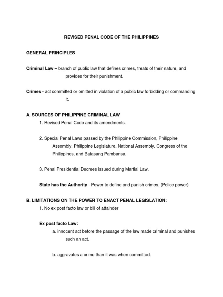 Overview of the Revised Penal Code | PDF | Mens Rea | Criminal Law