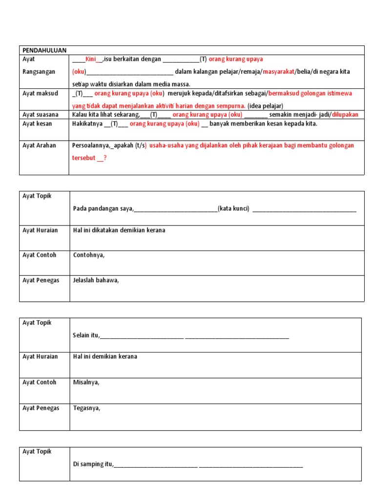 Rangka Karangan Pt3 | PDF | Karier & Perkembangan | Seni & Disiplin Bahasa