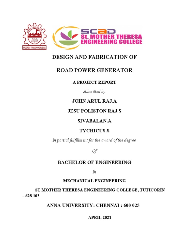 Road Power Generator AU | PDF | Power Inverter | Bearing (Mechanical)