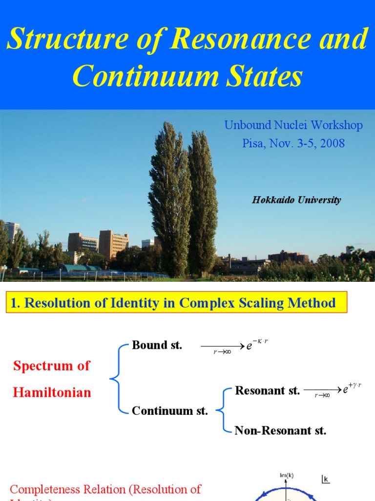 Structure of Resonance and Continuum States: Unbound Nuclei Workshop ...