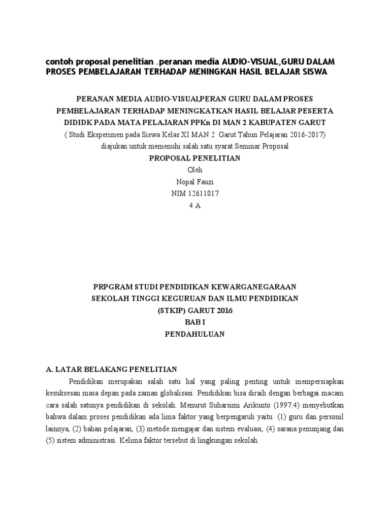 Contoh Proposal Penelitian Pdf
