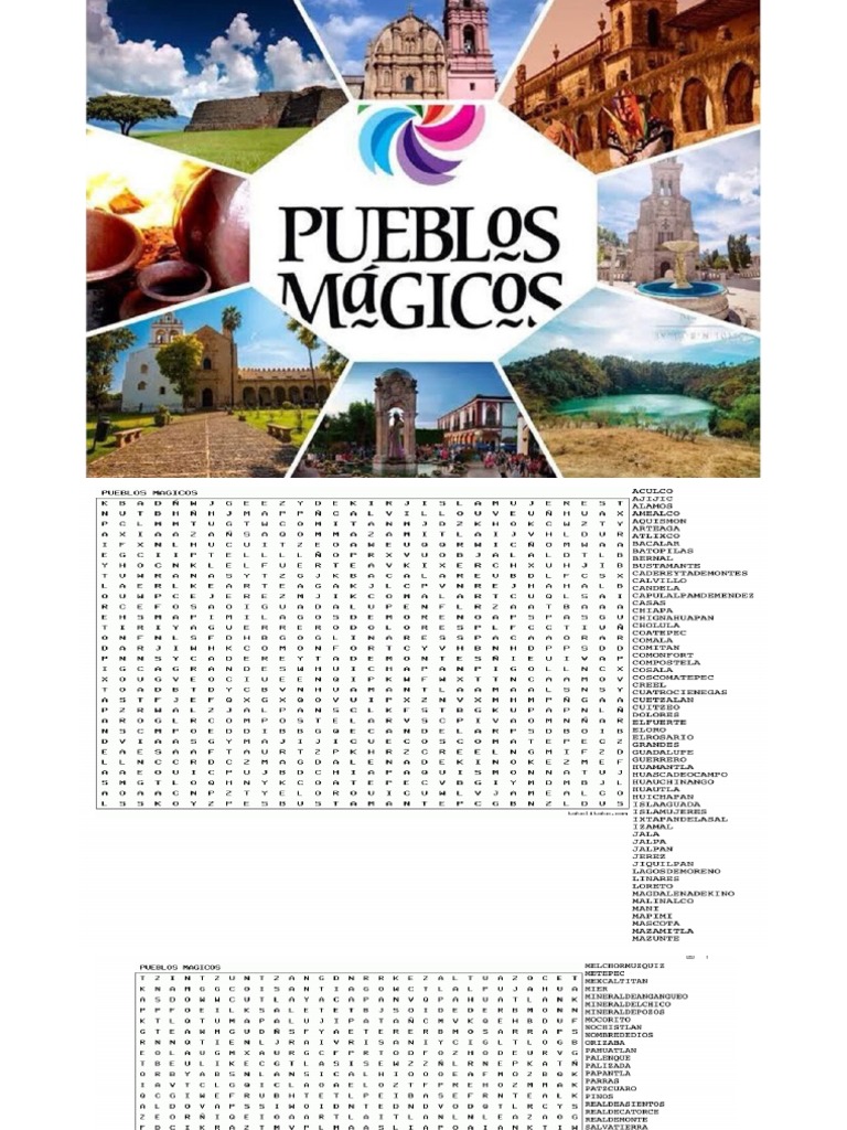 Pueblos Mágicos Sopa de Letras | PDF