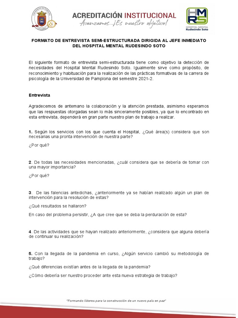 Formato de Entrevista Semi-Estructurada | PDF