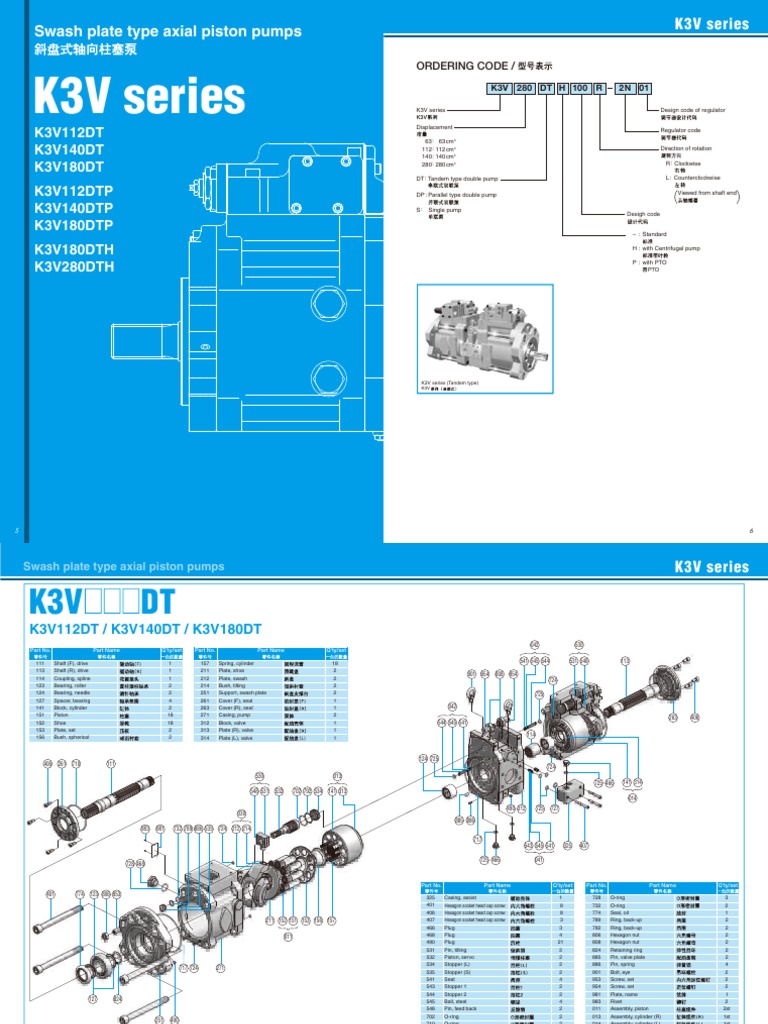 K3V Series Hyd Pump KPM Parts | PDF