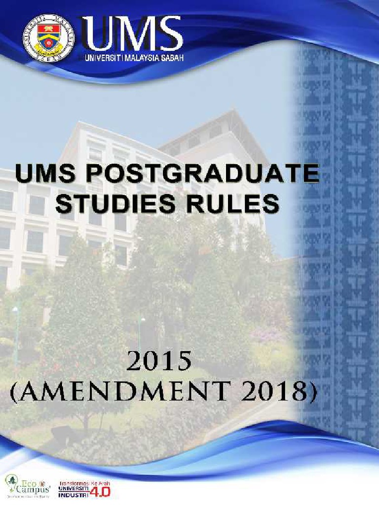 UMS Postgraduate Studies Rule | PDF | Thesis | Academic Degree
