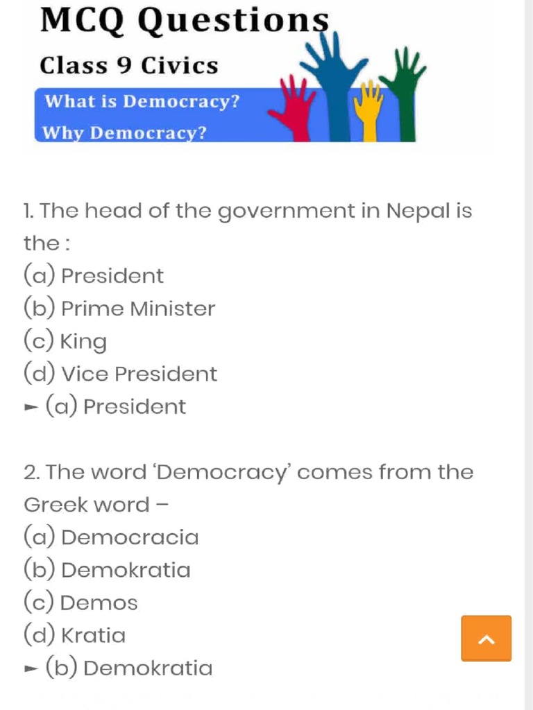 Civics Chapter 1 Mcq's 2 | PDF
