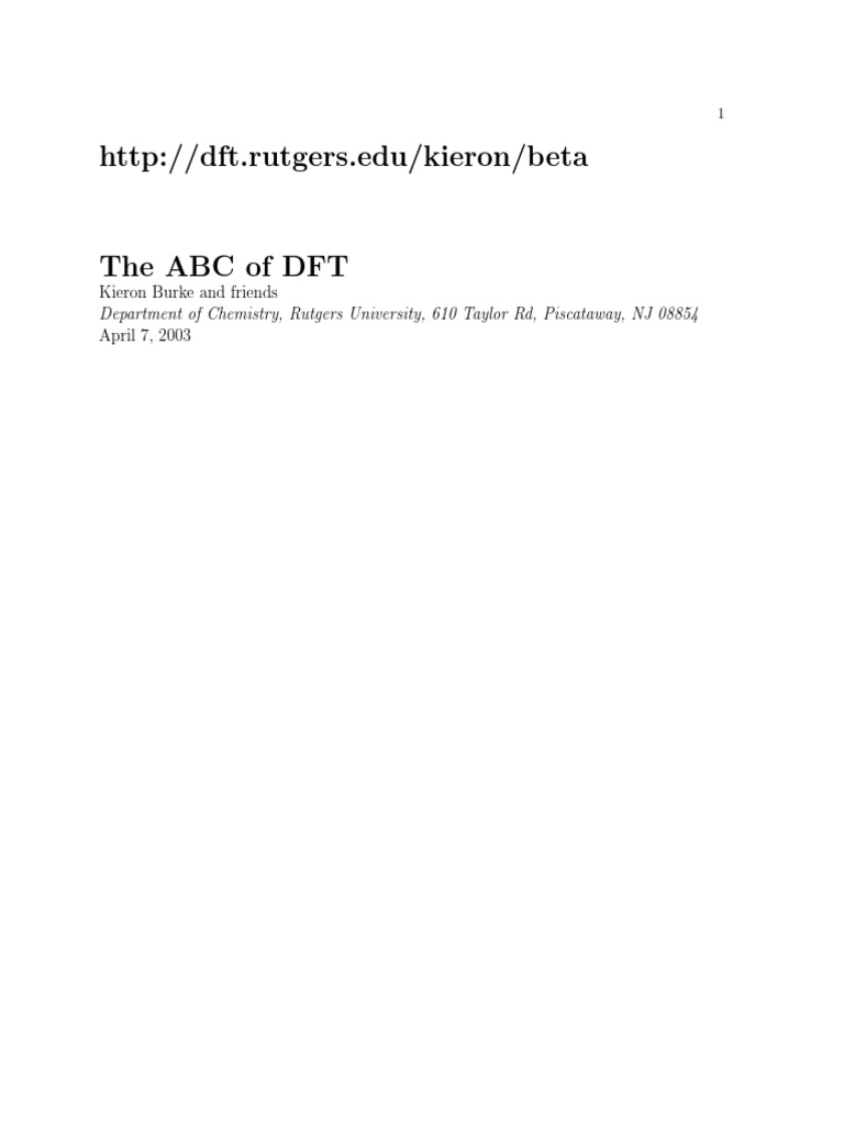 The ABC of DFT | PDF | Density Functional Theory | Molecular Orbital
