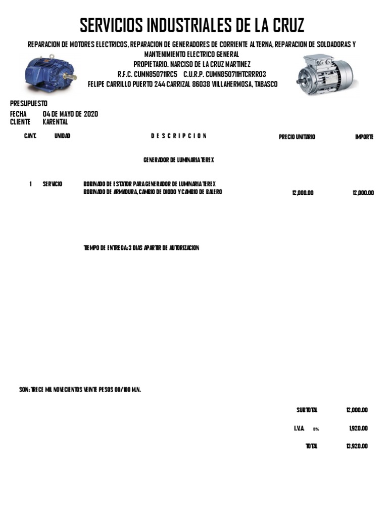 Generador de Luminaria Terex | PDF