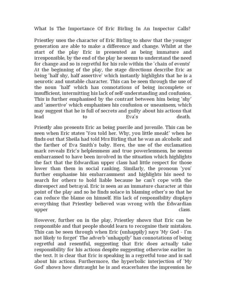 Eric Birling | PDF