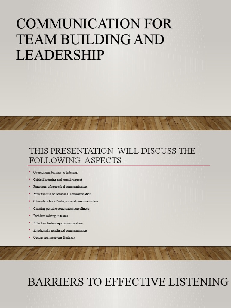 Leadership And Communication Pdf Communication Nonverbal