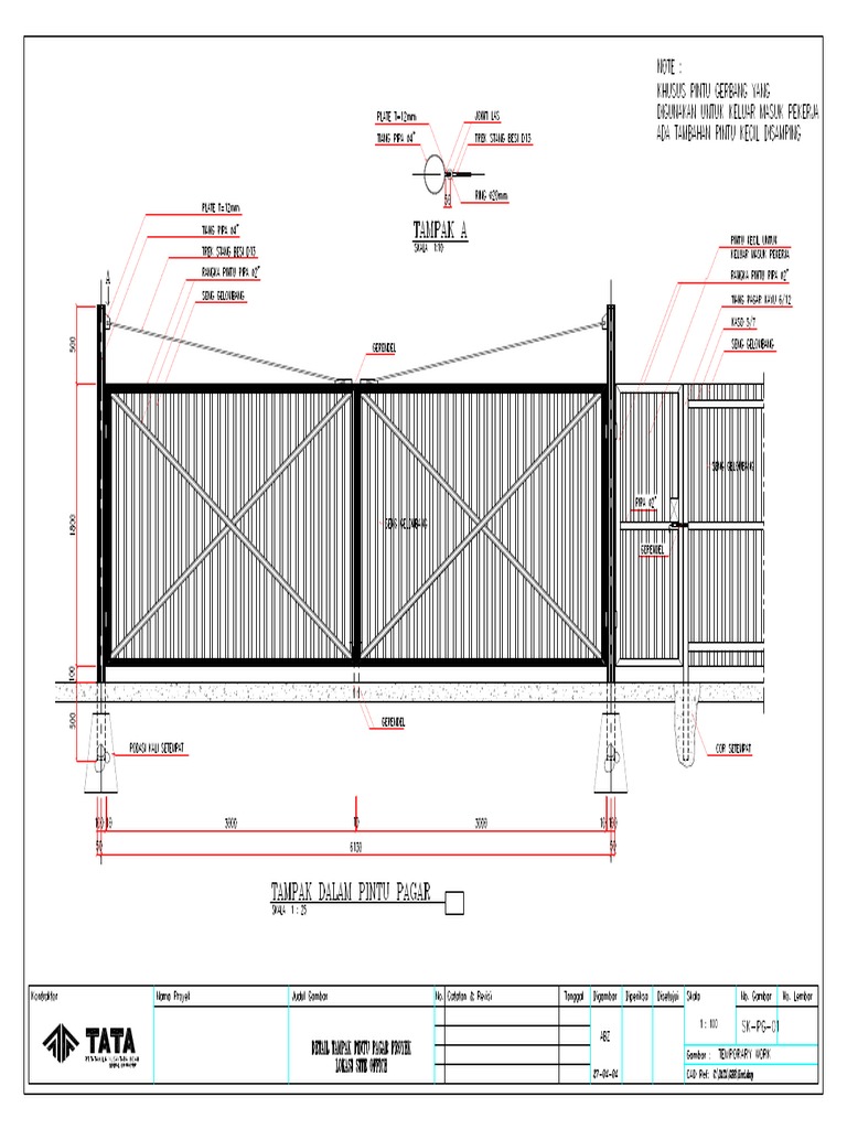 CKG-PR-ENG-DWG-C02-6000.11 - Pagar Dan Gerbang | PDF