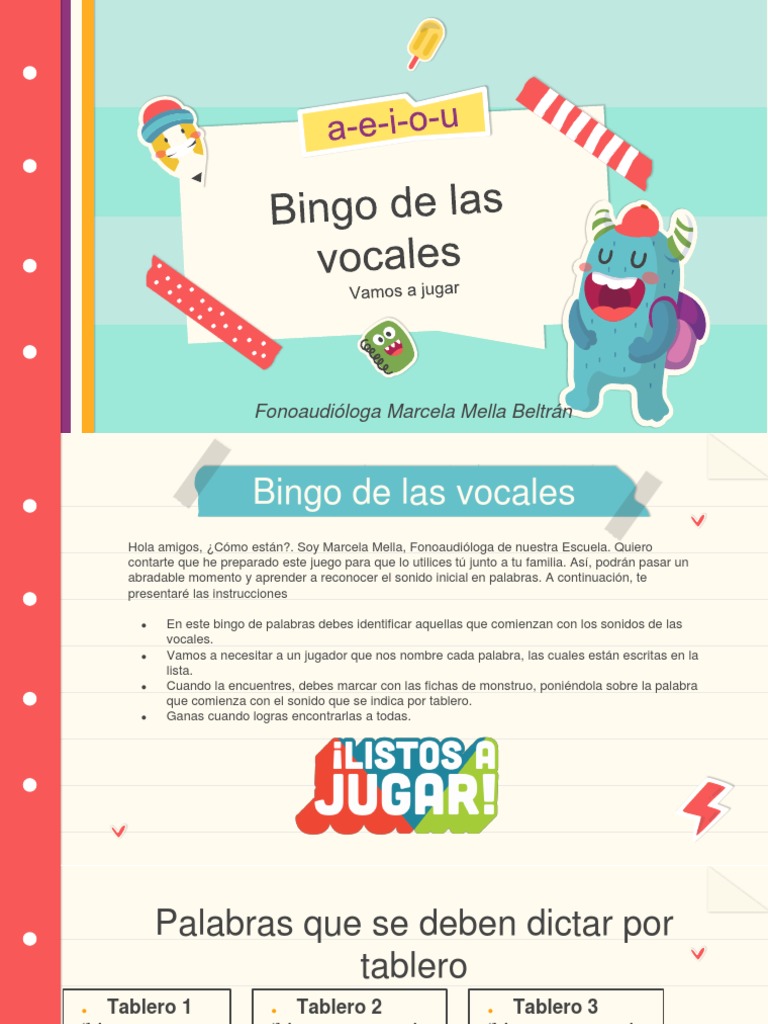 Bingo de Las Vocales | PDF