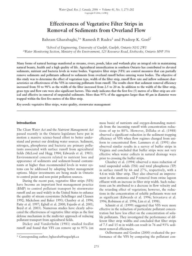 Filter Strips | PDF | Surface Runoff | Environmental Technology