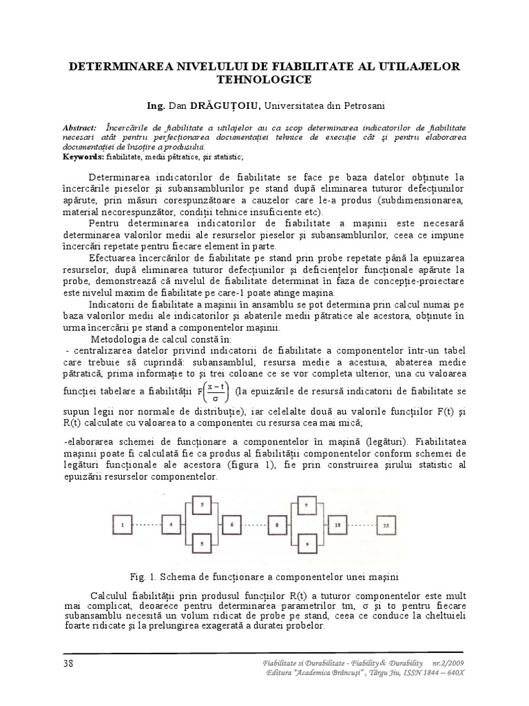 7 - Dragutoiu Exemplu de Fiabilitate | PDF