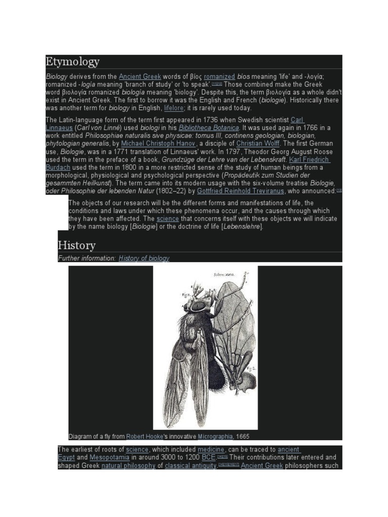 Etymology: Biology Derives From The | Download Free PDF | Biology ...