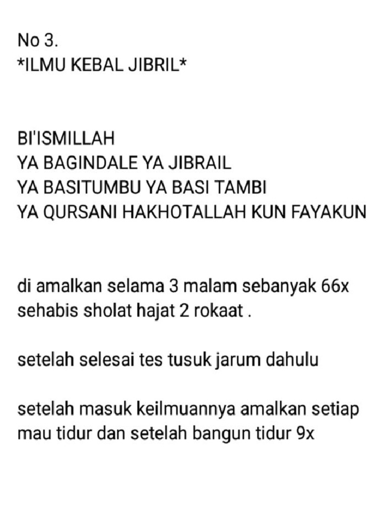 Ilmu Kebal Jibril | PDF