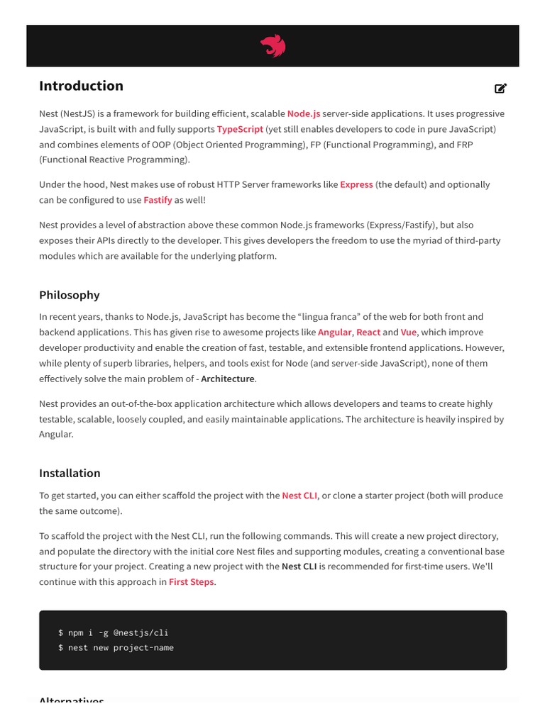 Documentation - NestJS - A Progressive Node - Js Framework | PDF | Computer Science | Free Software