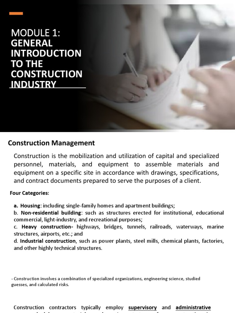Module 1 - General Introduction To Construction Industry | PDF ...