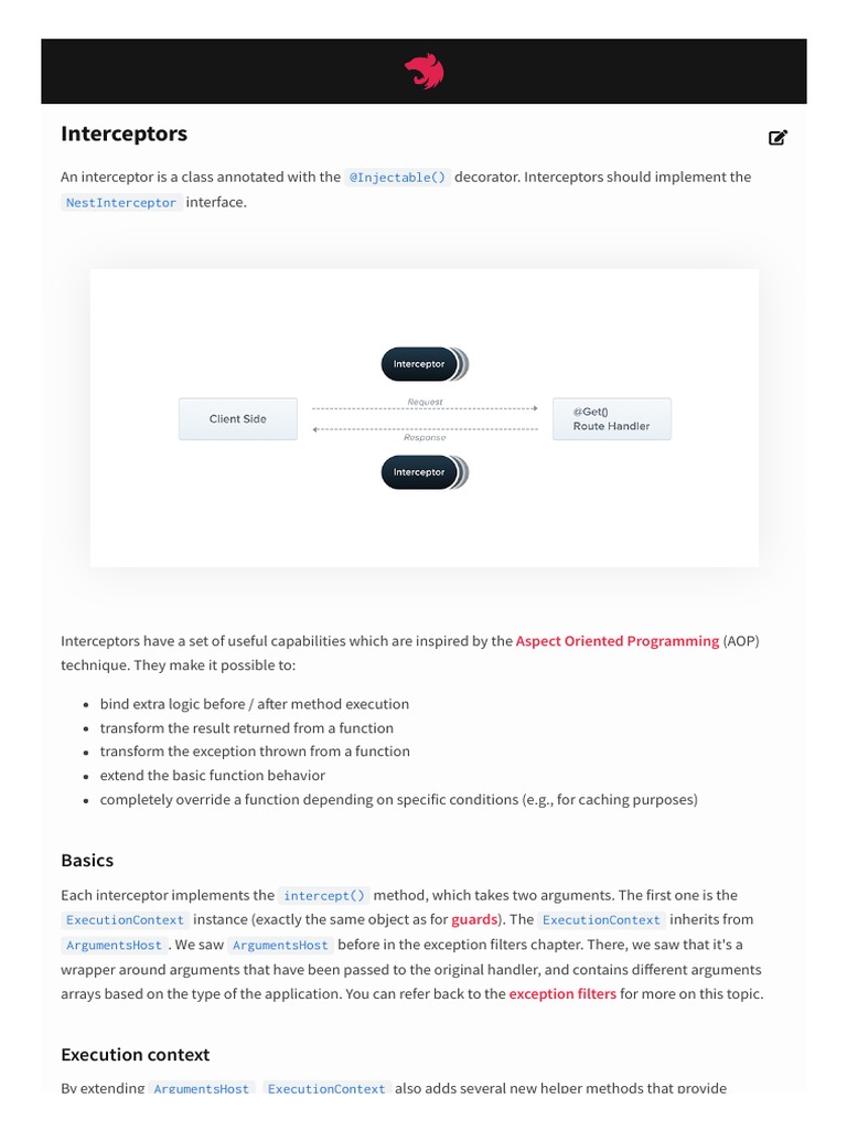 Interceptors - NestJS - A Progressive Node - Js Framework | PDF | Method (Computer Programming ...