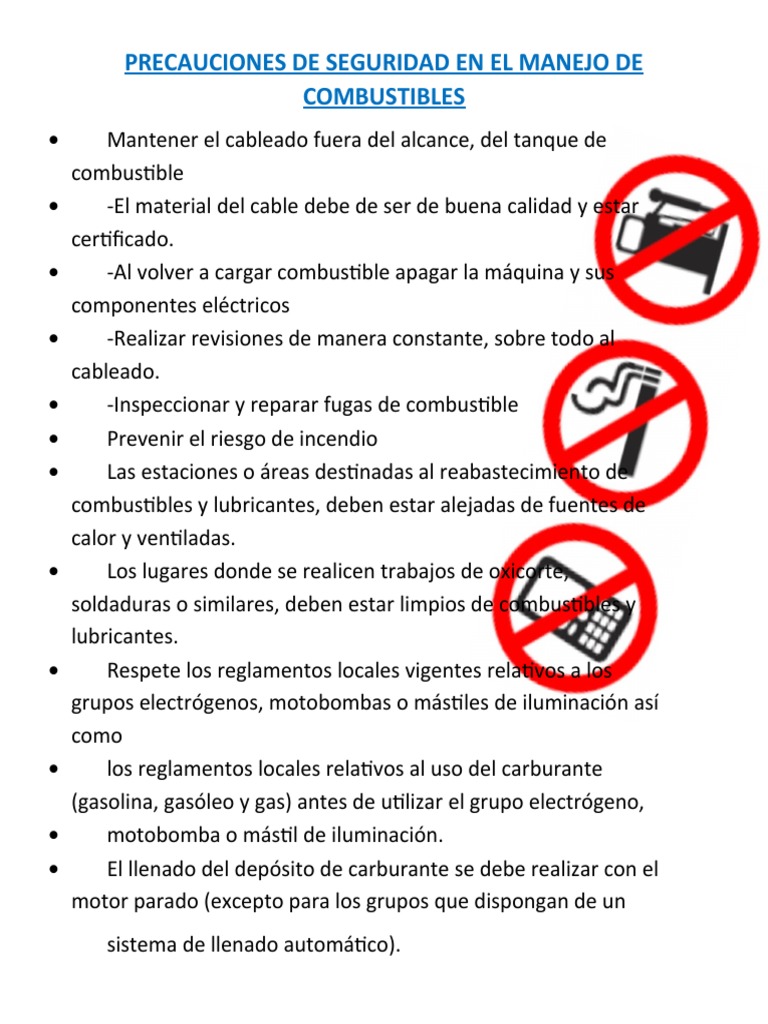 Precauciones de Seguridad en El Manejo de Combustibles | PDF