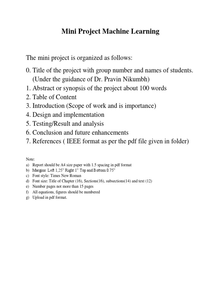 MiniProject Format | PDF