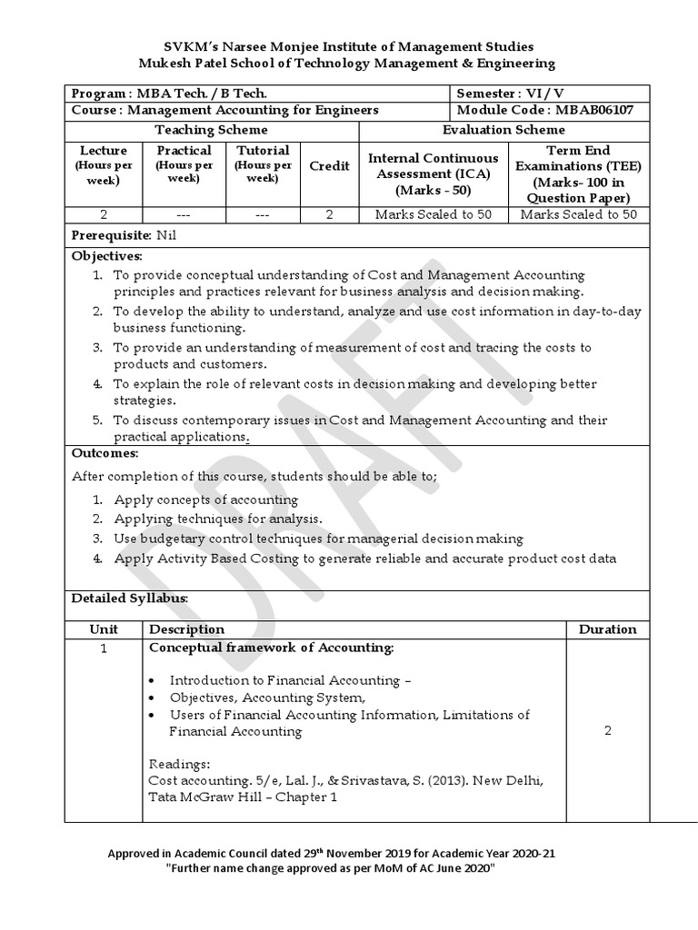 3.1 Management Accounting For Engineers - AC - 29.11.2019 - 14.02.2020 ...