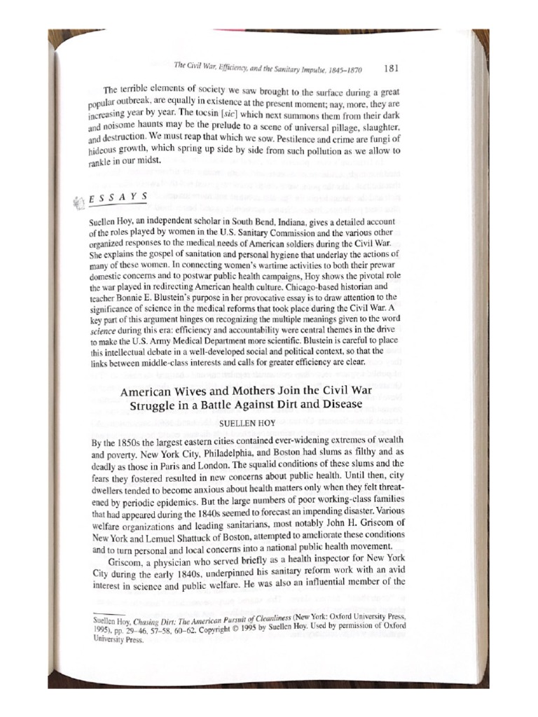 Hoy Civil War Dirt and Disease w6 | PDF