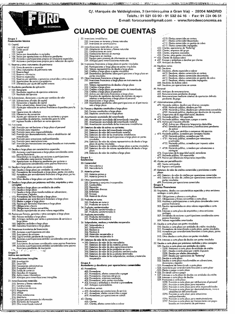 Plan General Contable | PDF