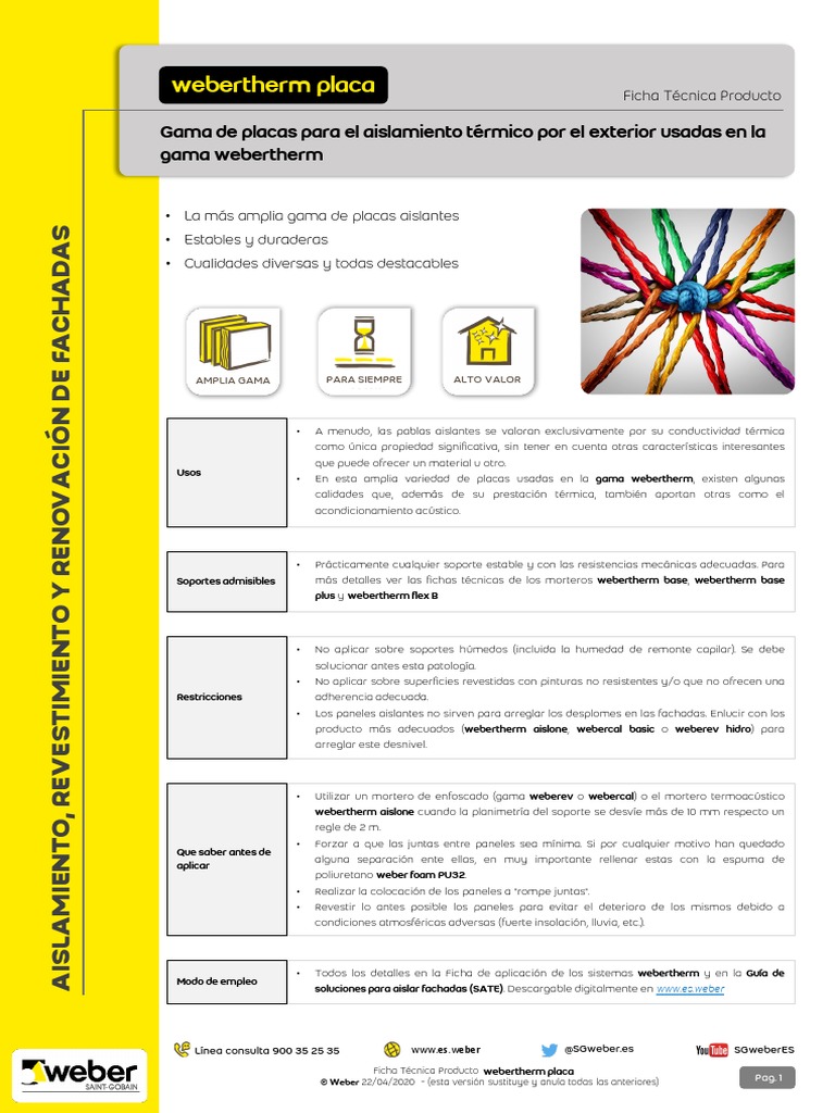 FTC ES P Webertherm Placa EPS España | PDF | Aislamiento térmico | Poliestireno